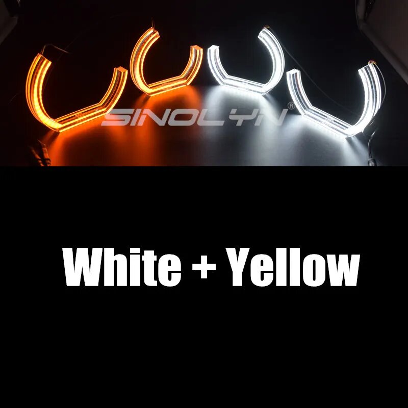 Sinolyn светодиодный глаза ангела для BMW X6 E71 E72 X6M 2008-2014 Ксеноновые фары DTM M4 Стиль DRL сигнал поворота White Yellow