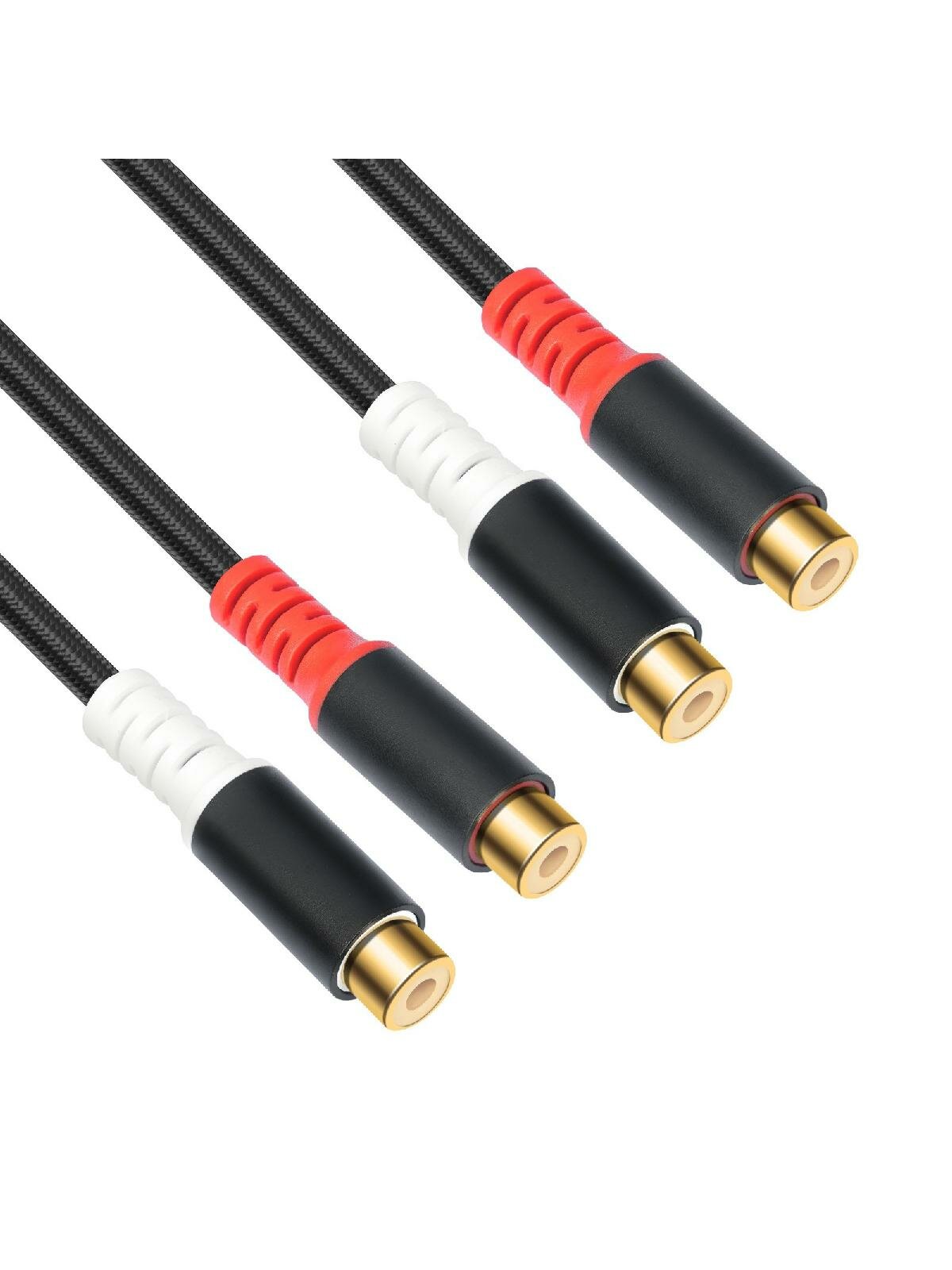 Удлинитель звука 2RCA Female - 2RCA Female 80 см для микширования и декодирования