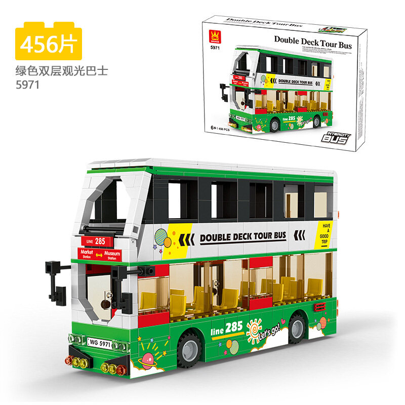 Конструктор из блоков для сборки автобусов, школьных автобусов, грузовиков и грузовых фургонов.