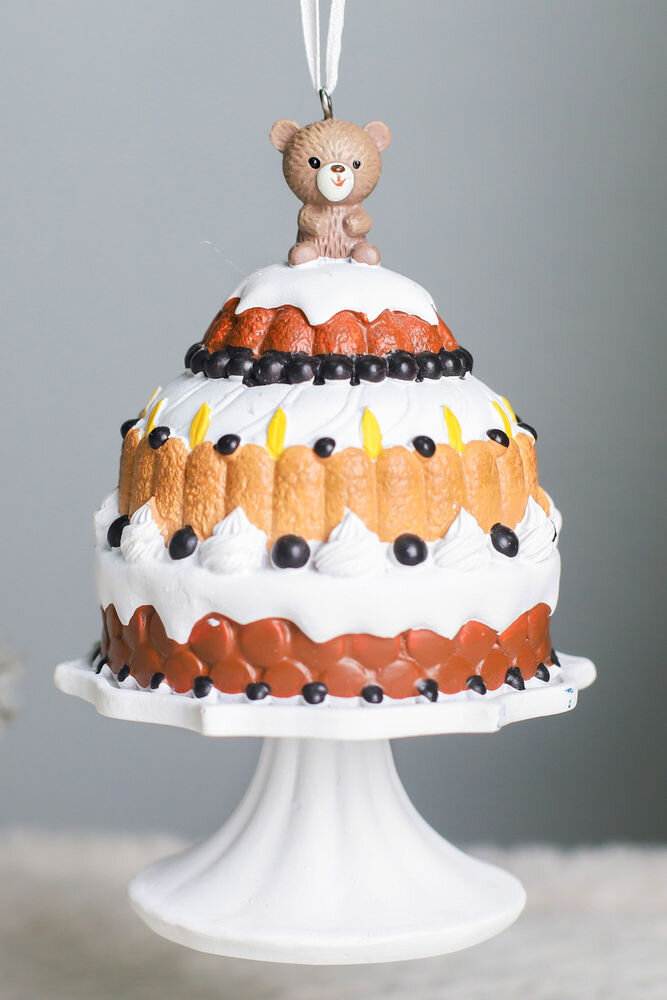 Ёлочная игрушка торт 'мильфей', керамика, 12 см, EDG 6500999A176-2