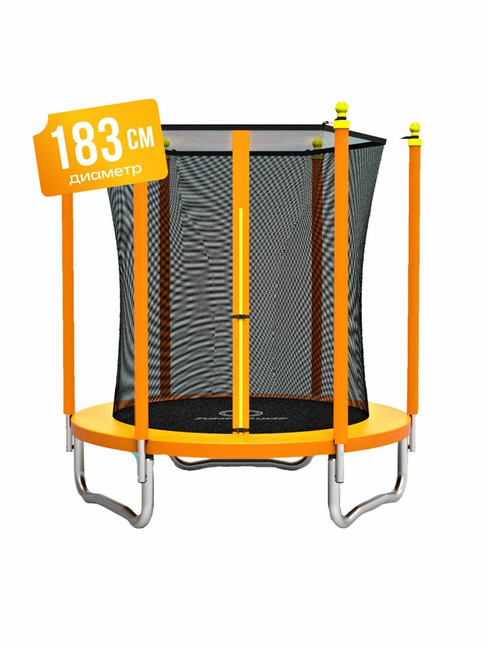 Батут детский каркасный JUMPY JUMP Z2BT2ZKW71 с защитной сеткой, диаметр 183 см