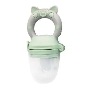 Силиконовый дозатор для продуктов, соска-непроливайка Изумрудный, green pig M