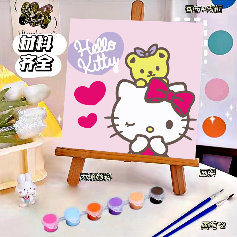 Цифровая картина маслом 20*20, аниме, раскраска маслом, ручная роспись маслом, декор для спальни.