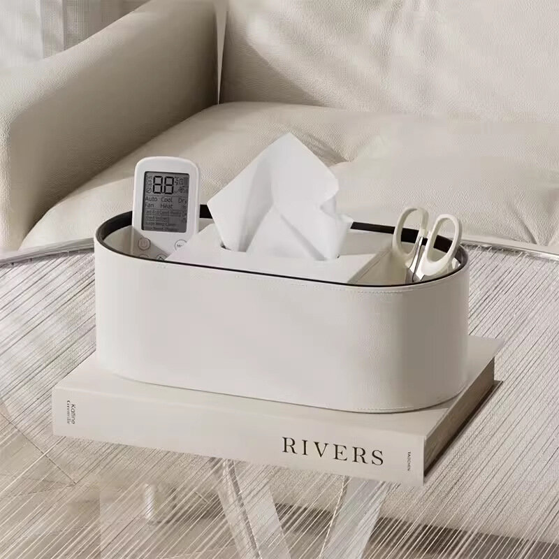 Коробка для салфеток, роскошная, высококачественная, для гостиной, креативная овальная кожаная коробка для салфеток, настольная коробка для хранения салфеток в спальне