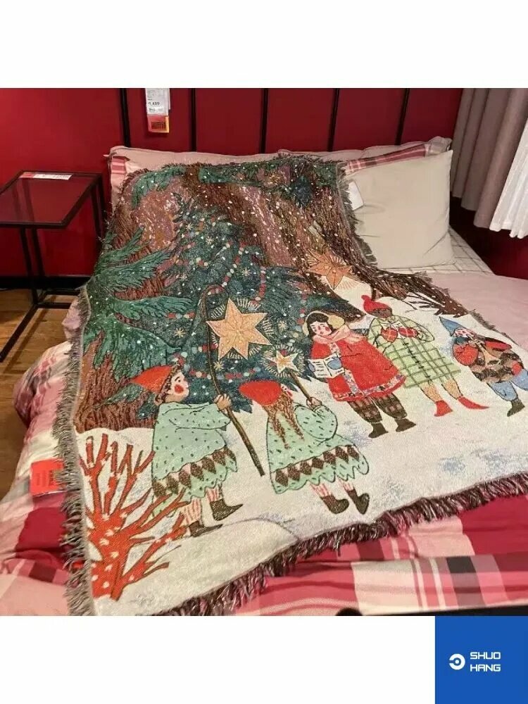 SHUOHANG Плед жаккардовый, пончо Декоративное одеяло , Софт, 160 см х 130 см