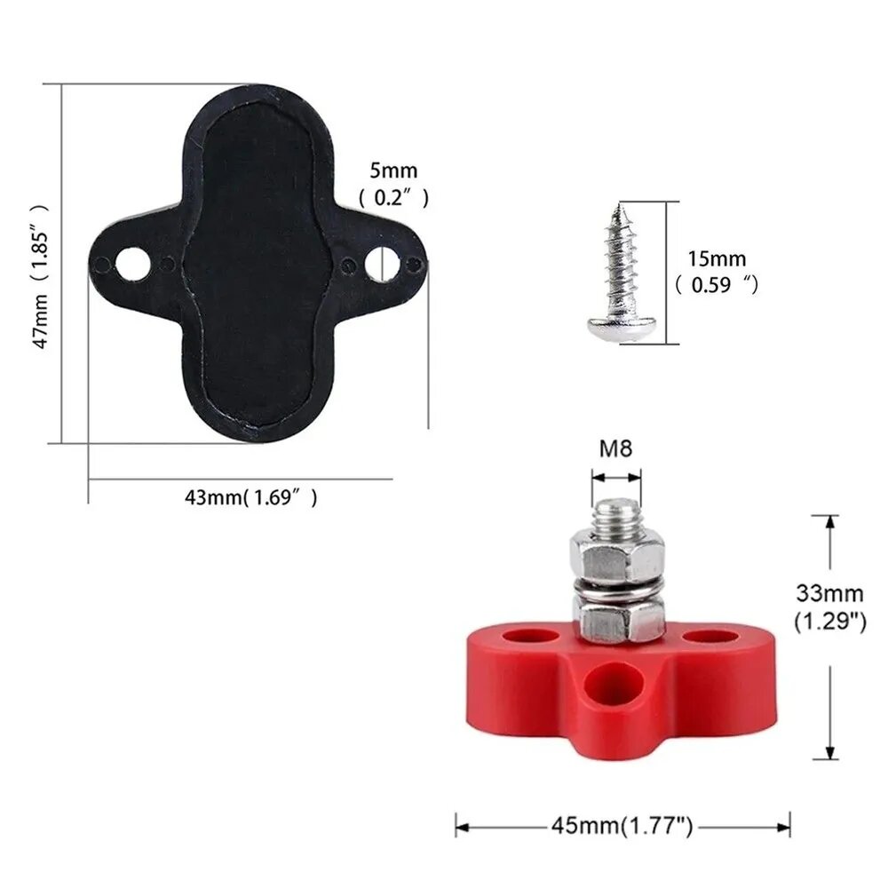 OZ-Crosie-Клеммная колодка, шпильки M8, положительная, отрицательная, сверхпрочная шина 5/16" 1/4" Мощность