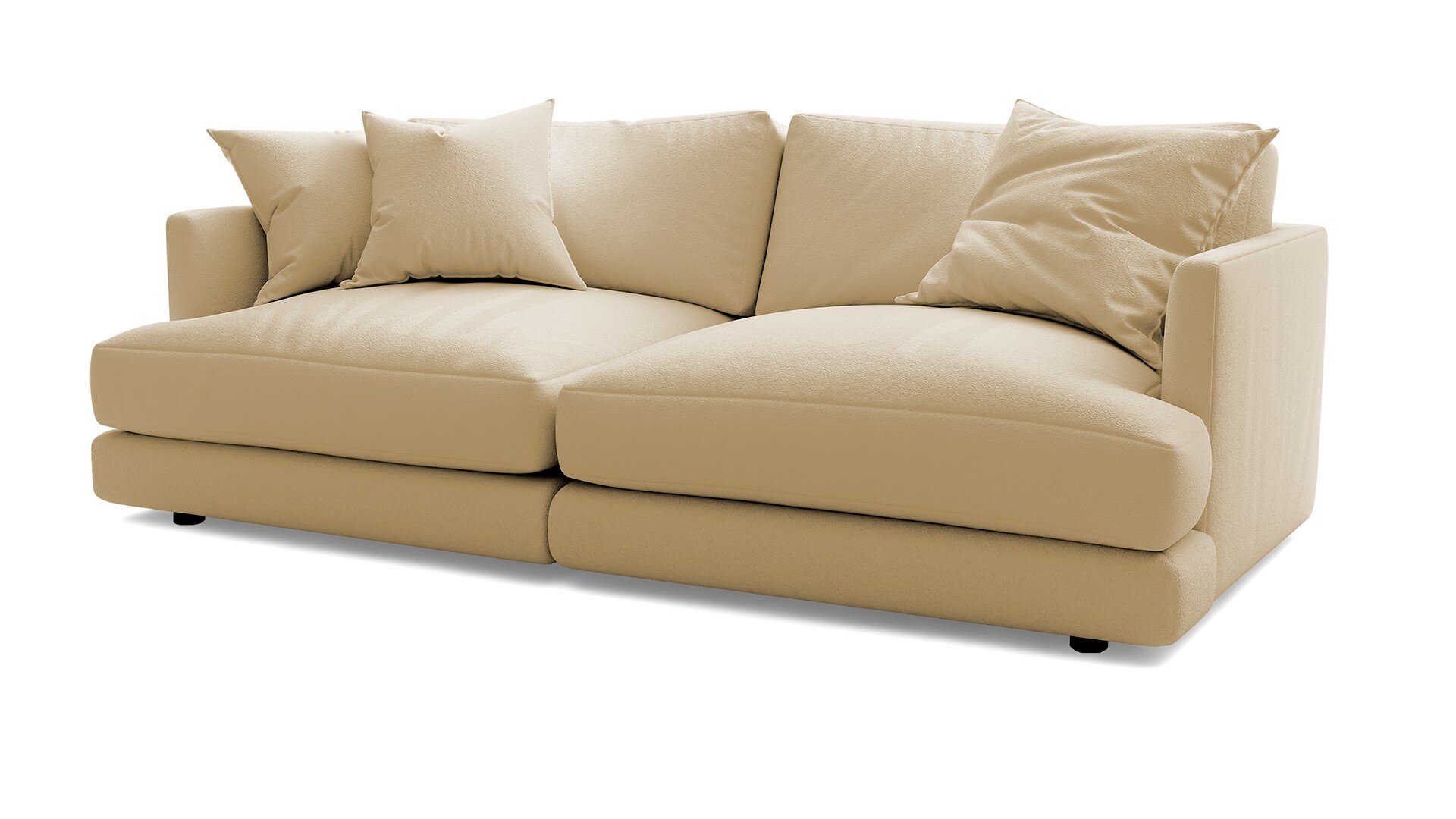 Диван Ибица 2 Velutto 02 NEW 212x105x87 см, бежевый Велютто, еврокнижка GOODFORM