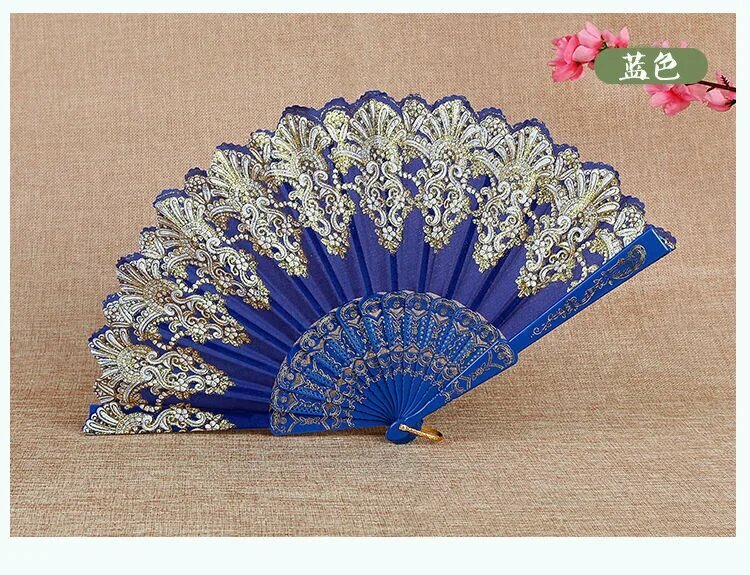 Ретро японский кружевной ручной складной сценический веер испанский дворец танцевальный костюм для йоги веер Чонсам свадебный невеста искусственный Декор