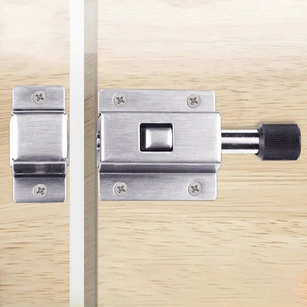OZ-Worlar- 1шт нержавеющая сталь дверная защелка скользящий болт замок автоматическая пружинная защелка