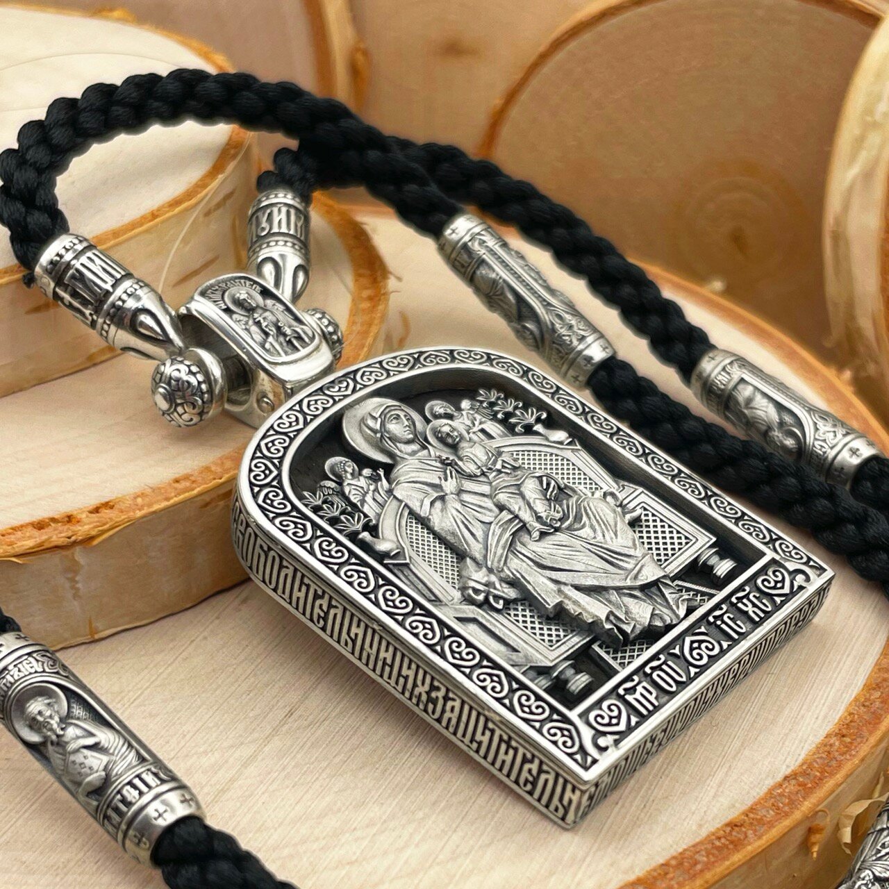 Комплект украшений, серебро, 925 проба, оксидирование, чернение