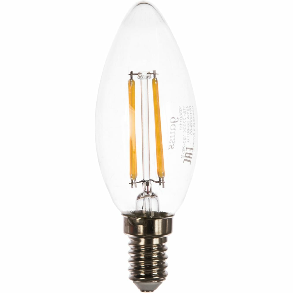 Лампа Gauss филаментная E14 свеча 11W 2700К теплый свет LED, 103801111