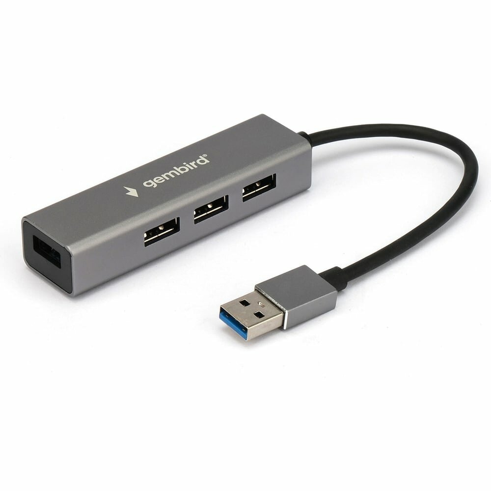Концентратор usb 3.0 Gembird 4 порта, кабель 17см, белый, UHB-C464