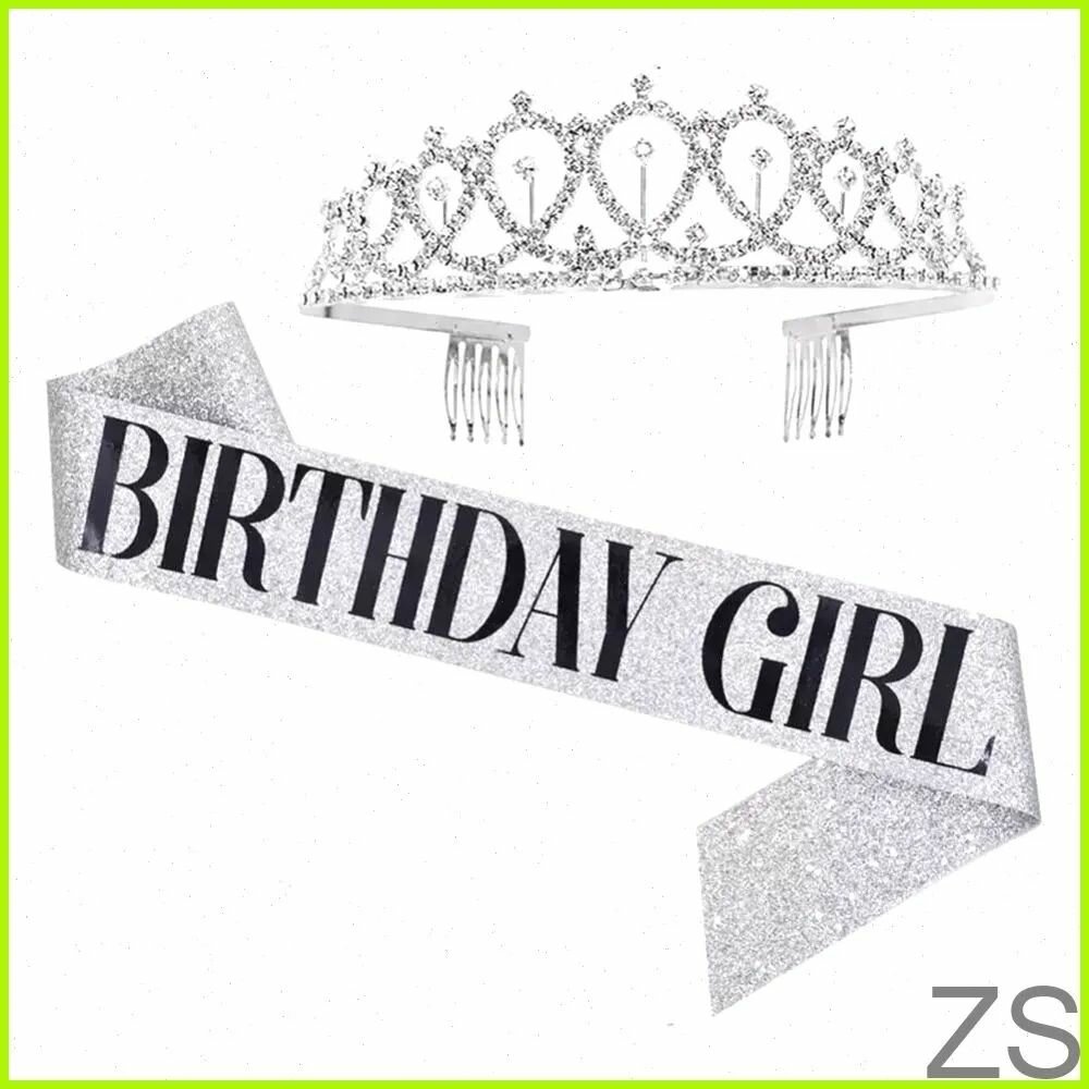 Короны на день рождения для женщин с кристаллами и лента на день рождения для девочек