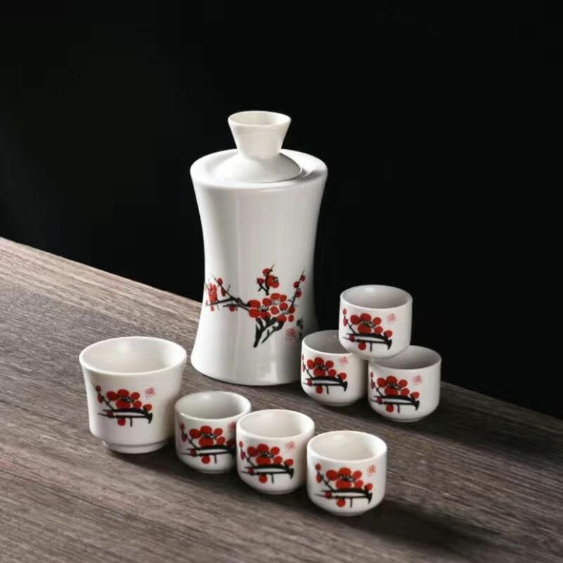 Керамический винный набор с подогревателем вина, винным горшком, винной чашей, подогревателем вина, спиртным стаканом, разделителем вина, подогревателем вина, винной чашей