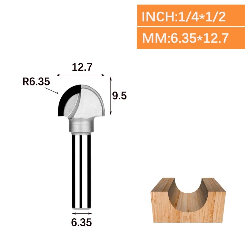 Vsharp Алмазная круглая фреза для МДФ 6.35x12.7