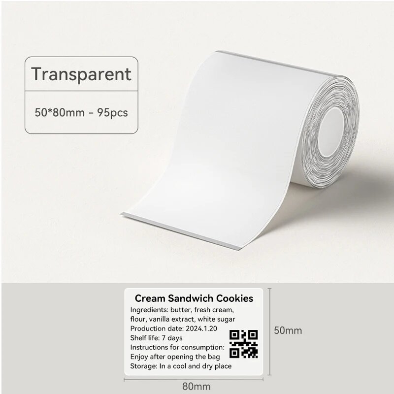 Цветная термобумага для этикеток NIIMBOT, автоматическая клейкая наклейка для B21, B3S, B1, B203, термопринтер для этикеток, водонепроницаемый домашний кухонный маркер