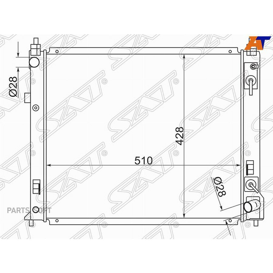 Радиатор Nissan Note 12-16 от официального дистрибьютора, SAT, артикул NS0001E12