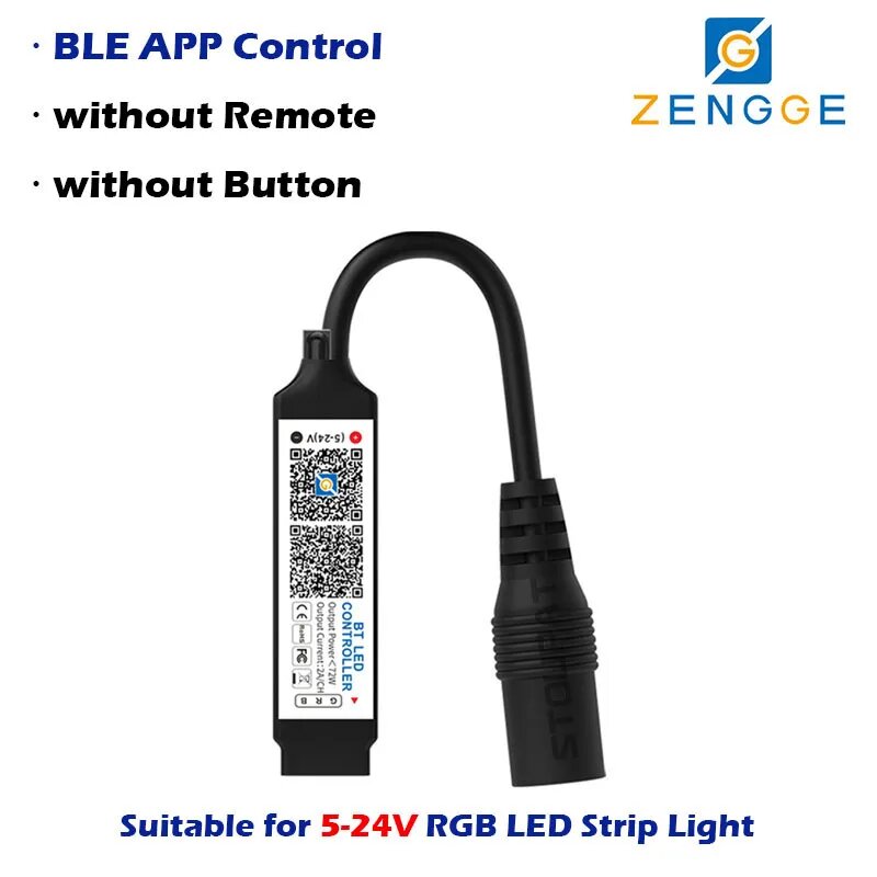 RGB Контроллер светодиодной ленты Smart BLE DC5-24V