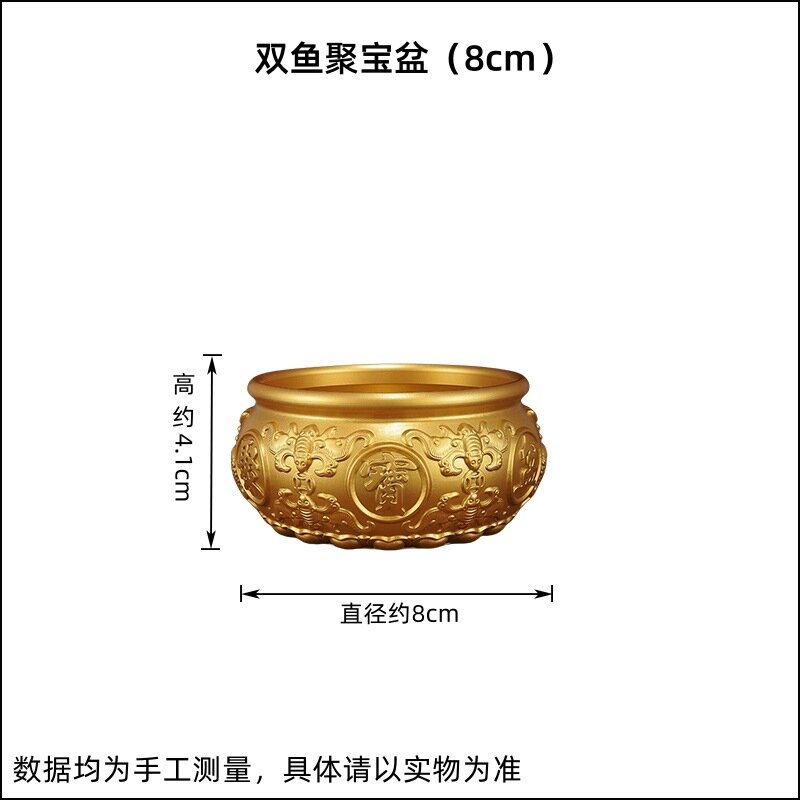 Латунная чаша богатства, маленький счастливый орнамент, чаша ста благословений, чистая латунная рисовая банка, китайский стиль, медная банка для подношений Будды, офисный медный орнамент