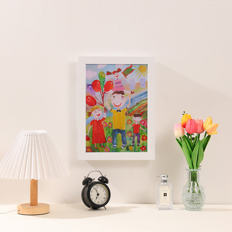 Квадратная рамка для хранения фотографий, рамка из искусственного материала, двойного назначения для подвешивания и установки на стол, магнитная рамка для картин формата А4 с отверстиями, настенная, современная и простая.