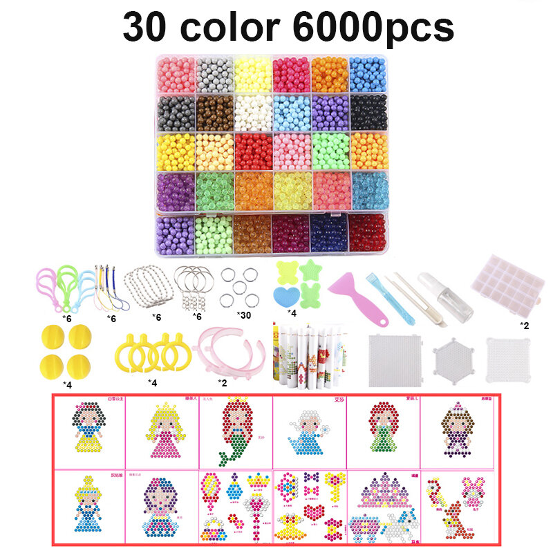 Образовательный мозг творческий магический бусин набор коробки девушка мальчик кристалл ребенок мальчик игрушка дети ручной работы DIY 3 5 7 8 года головоломка (красочный)