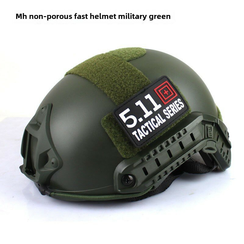 FAST MH Tactical Helmet [no hole Army Green] fall resistance Free size Game Explosion-proof Lightweight Quantified Special Forces Training Rescue Outdoor Cycling Mountaineering CS Helmet