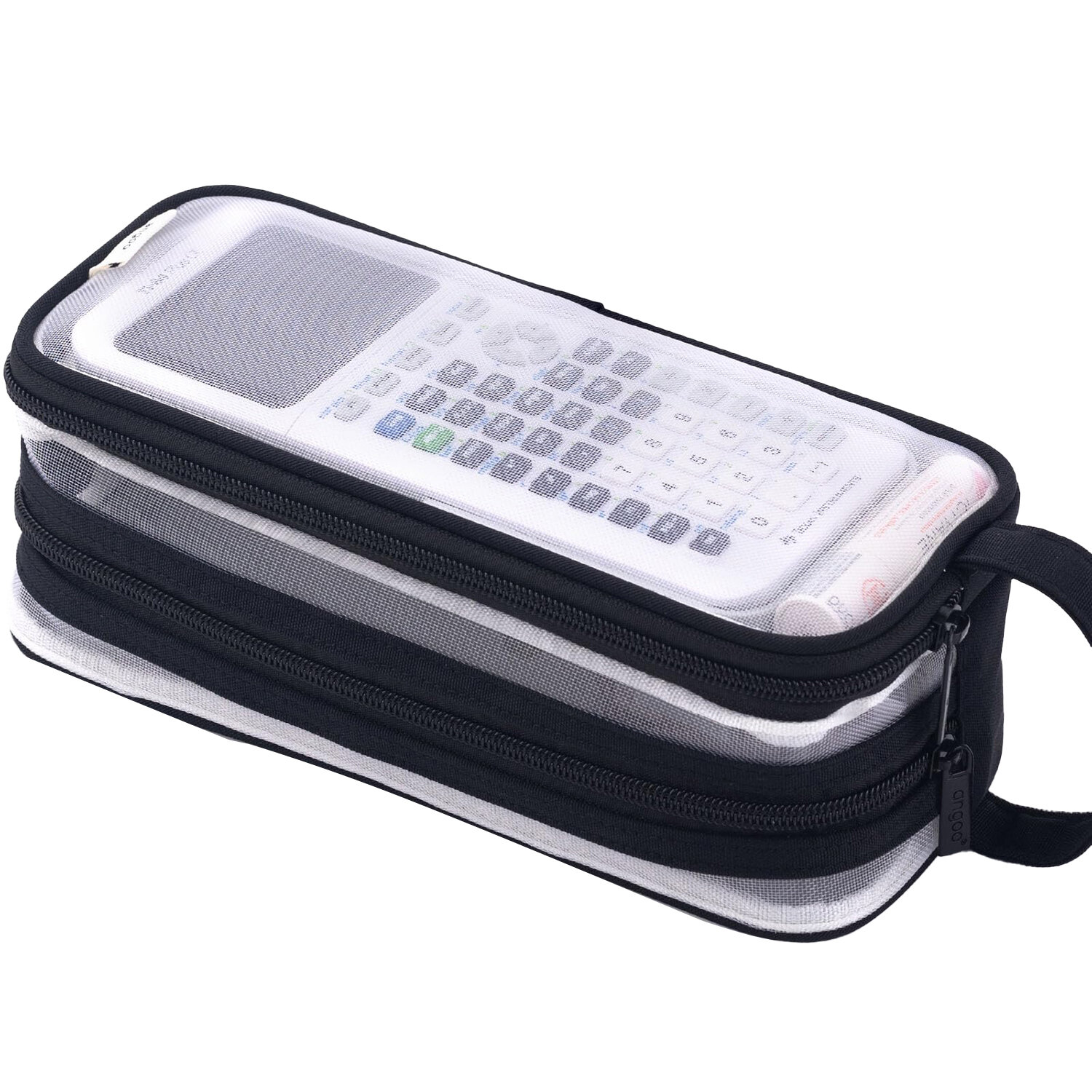 Чехол для карандашей с сетчатой сеткой Большой Размер с 2 отсеками Пенальный Сумка Прозрачная Ручная Многофункциональная Пучок для Карандашей Прозрачная Косметическая Сумка для Подростков Студентов Колледжей Деловых Путешествий Офиса Взрослых
