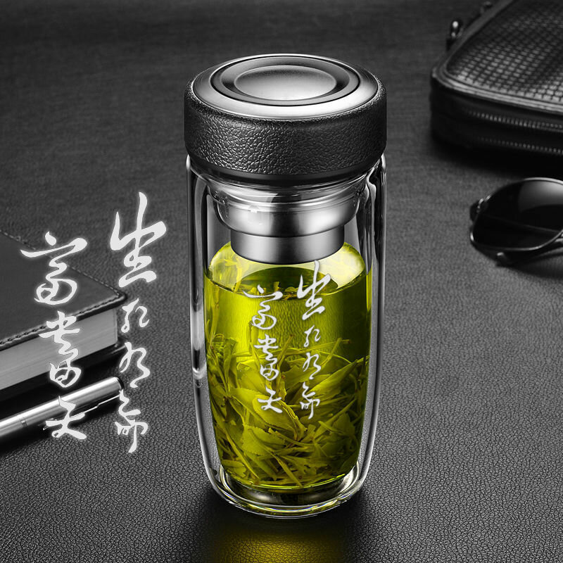 2025 Новый стеклянный стакан для воды, сверхбольшая емкость, высококачественный стакан для питья, домашний чайный стакан с разделением воды, стакан для заваривания чая