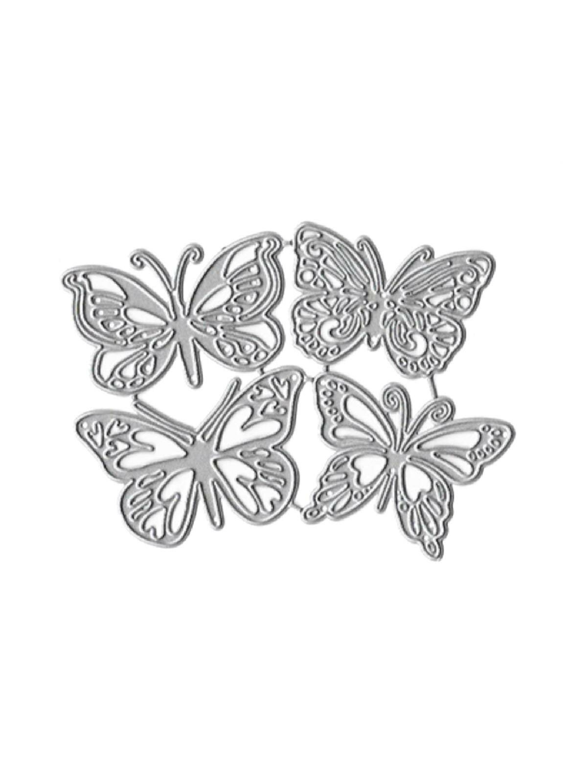 4 для Бабочки Металлические Режущие Штампы Трафарет DIY Альбом Для Скрапбукинга Гербовая Бумага Ca