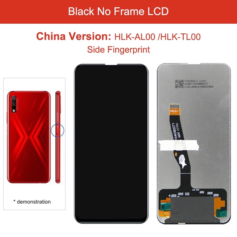 Экран для Honor 9X (глобальный) STK-LX1 ЖК-дисплей Цифровой сенсорный экран с деталями рамки для Honor 9X (Китай) HLK-AL00 HLK-TL00 China No Frame