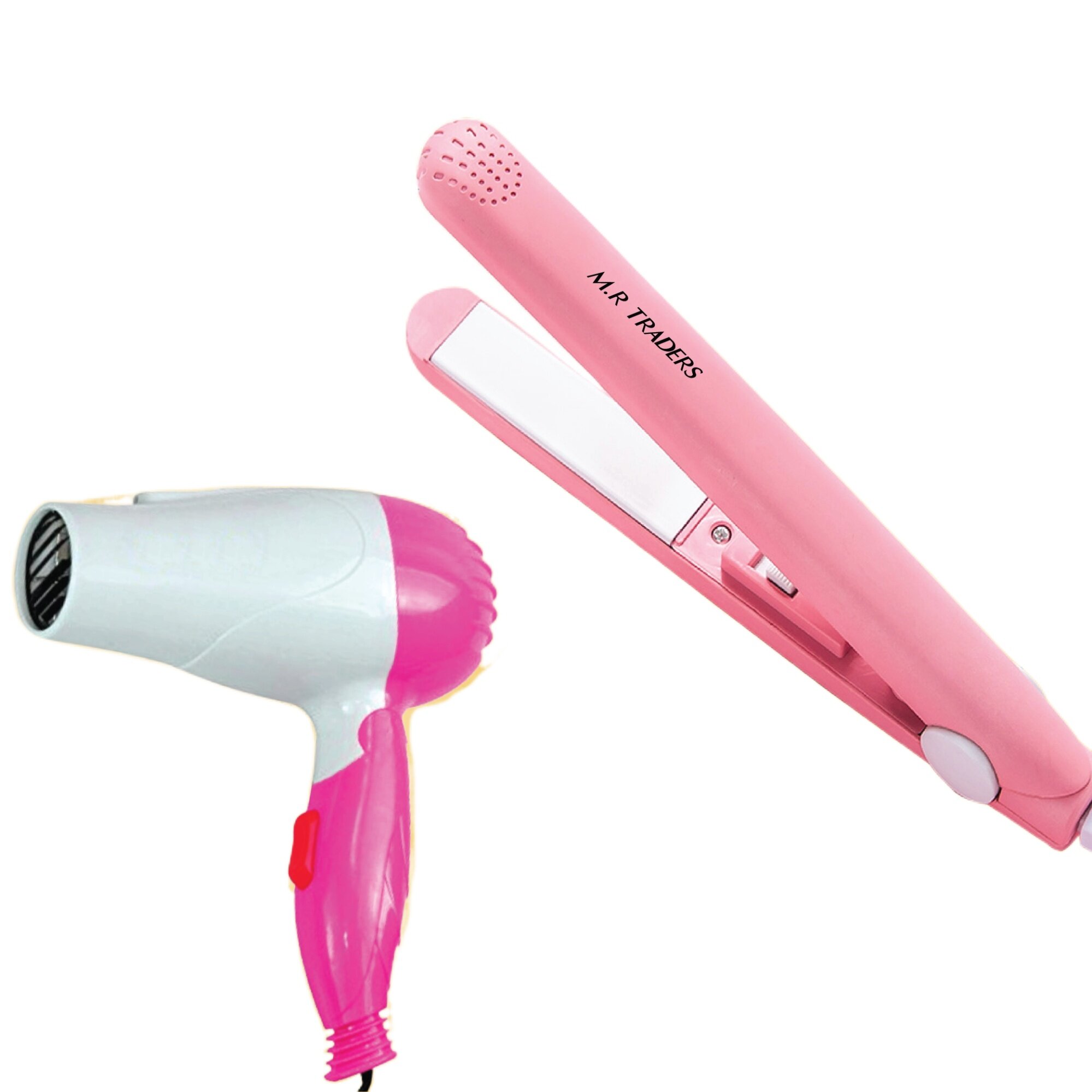 Упаковка из мини-фена + мини-выпрямителя для волос - случайный цвет (новое поступление)