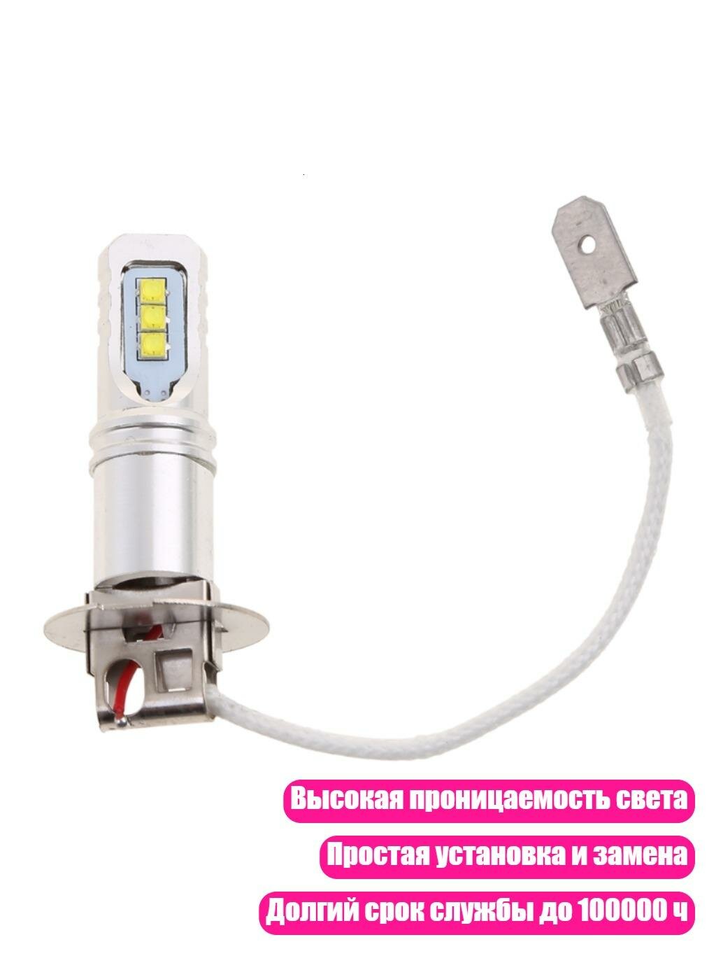 Светодиодные лампы H3 12-24 В 6000 К