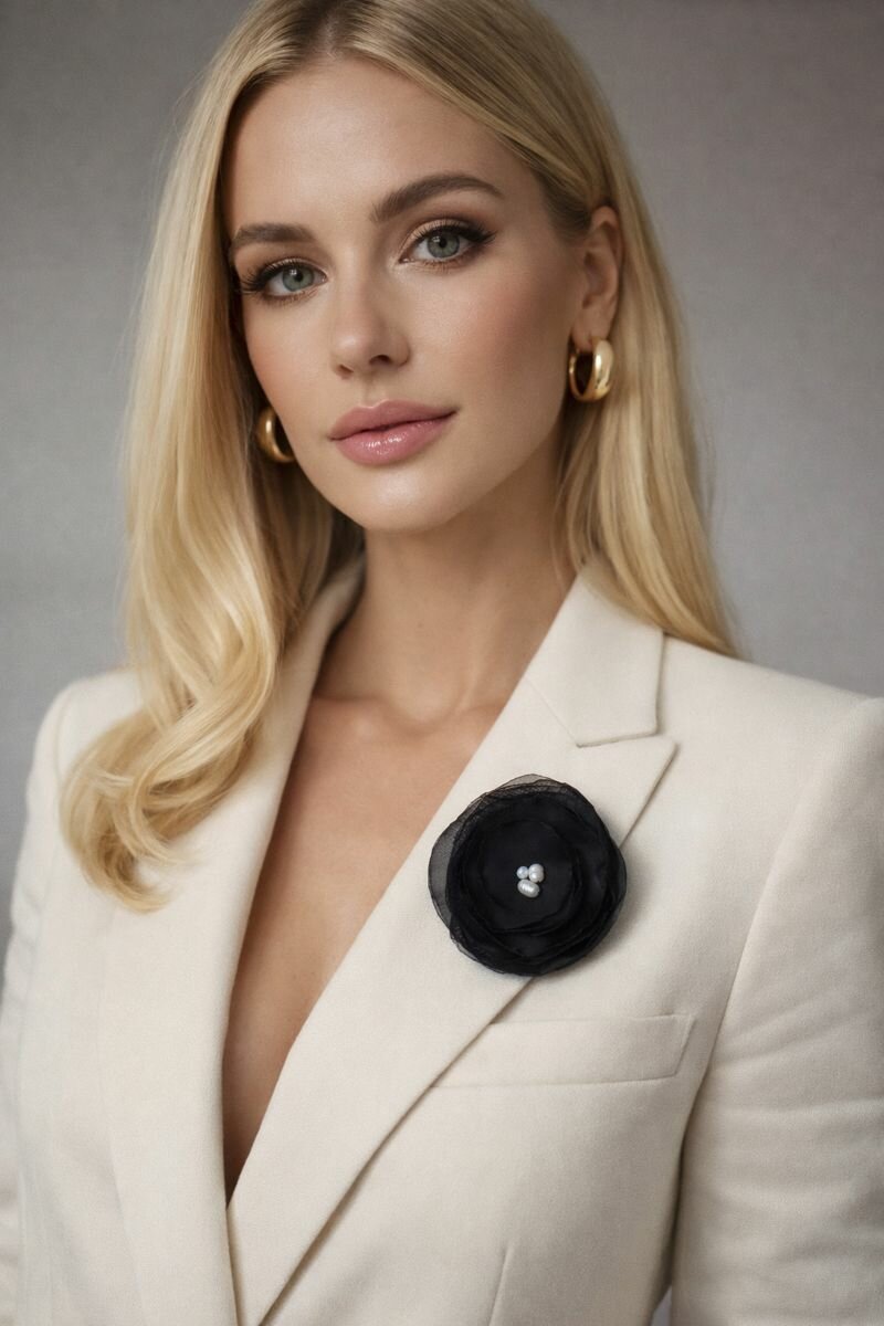 Брошь, жемчуг культивированный