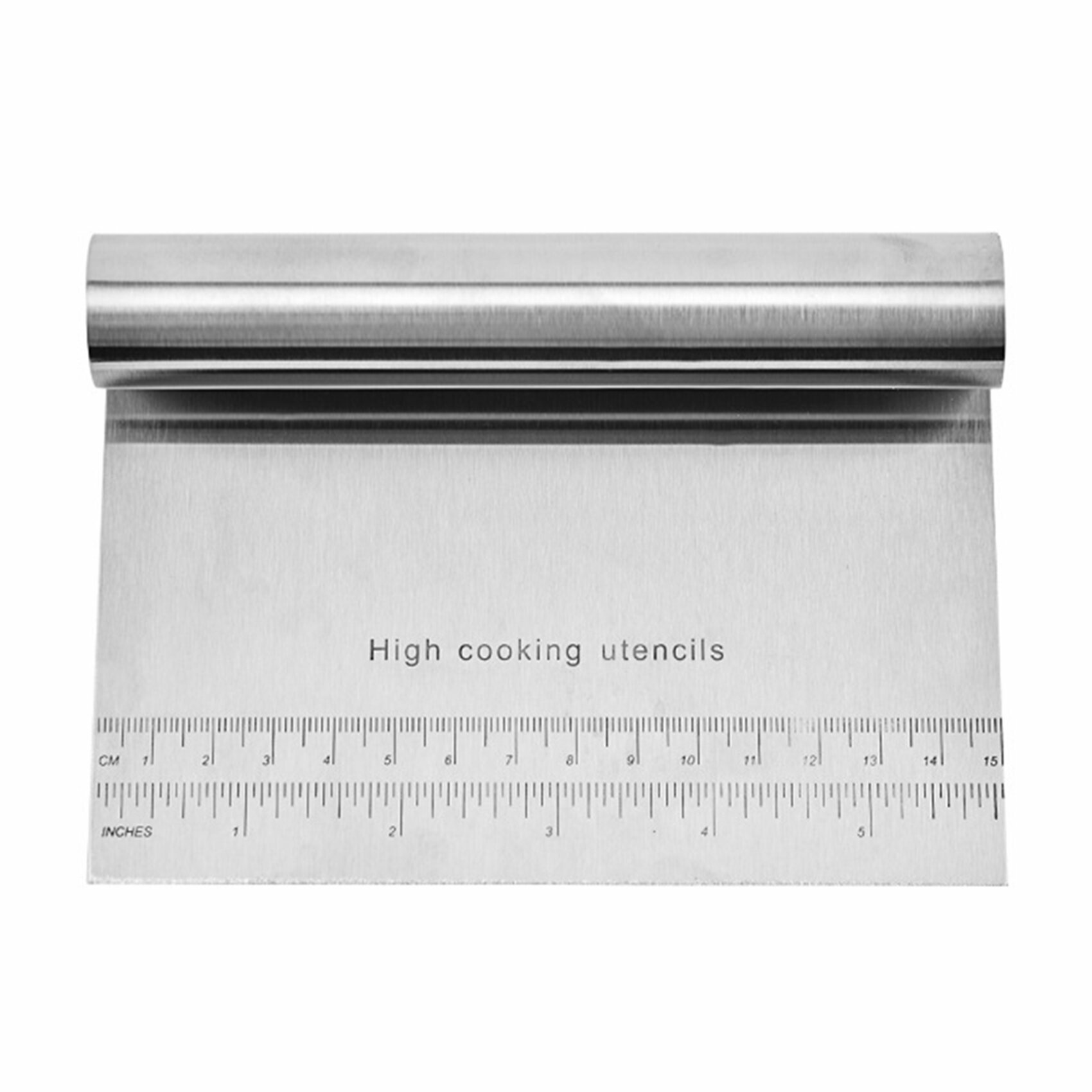 Куттер для теста 6 дюймов с измерительной шкалой, лопатка для пекарских изделий, многоцелевой нож для продуктов, нож для выреза теста из нержавеющей стали, кухонный инструмент, 15*10.5 см, 0.6 мм, 109 г, серебристый, 1 шт.