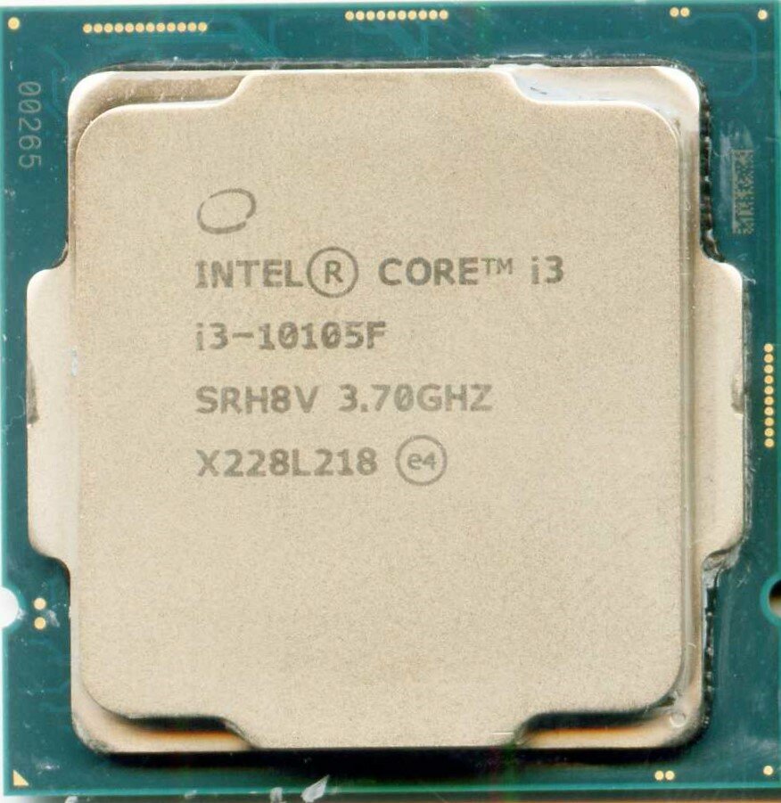 Процессор Socket-1200 Intel Core i3-10105F 3.7, 4.4, Ghz, 6Mb/4x, 8x, Core SRH8V