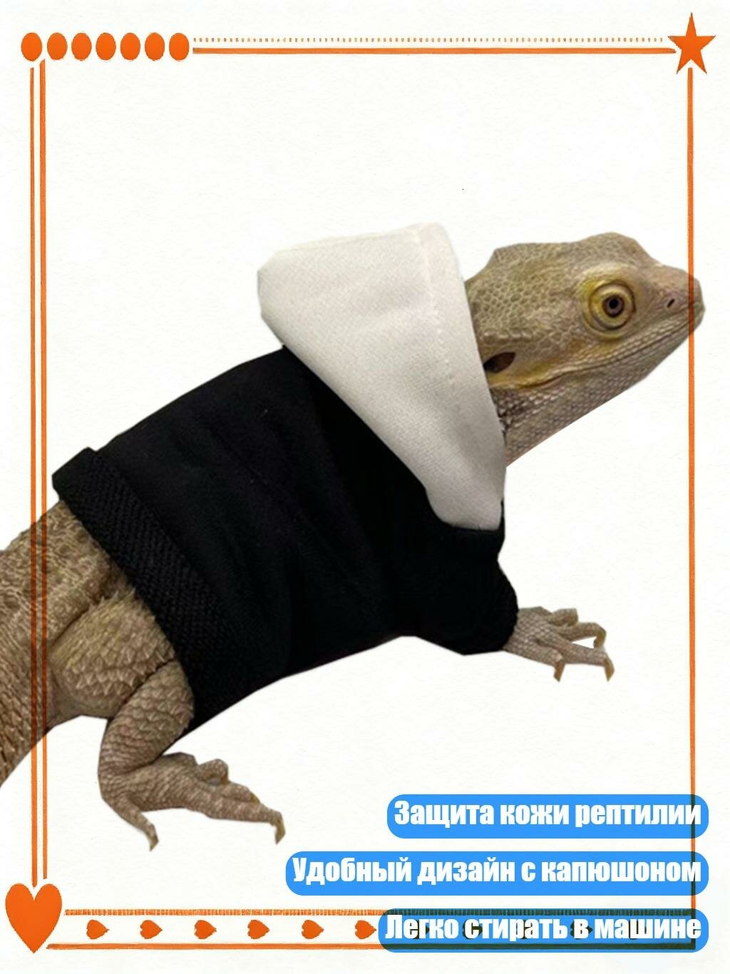 Свитер-кофта для дракона с бородой, Черно-белый