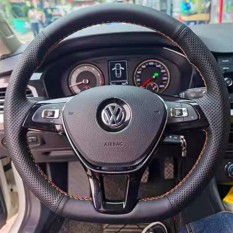 Чехол на руль Volkswagen Lavida из натуральной кожи, ручная строчка, Tiguan L, Tuyue, Santana, Sagitar, Lingdu, Magotan, Tanyue, Bora