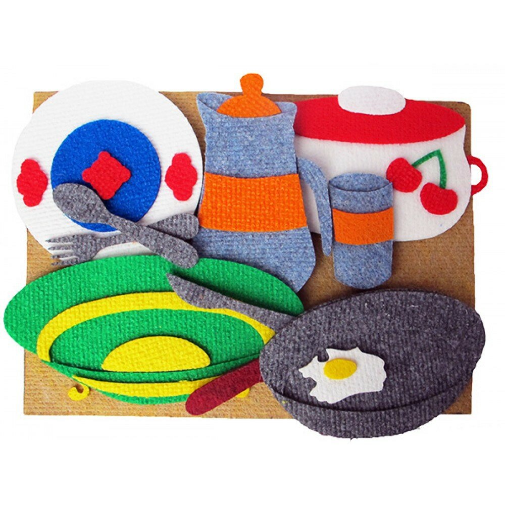 Lip-Lip Веселые липучки Ковролиновый конструктор Посуда с игровым полем LIP1040 с 2 лет