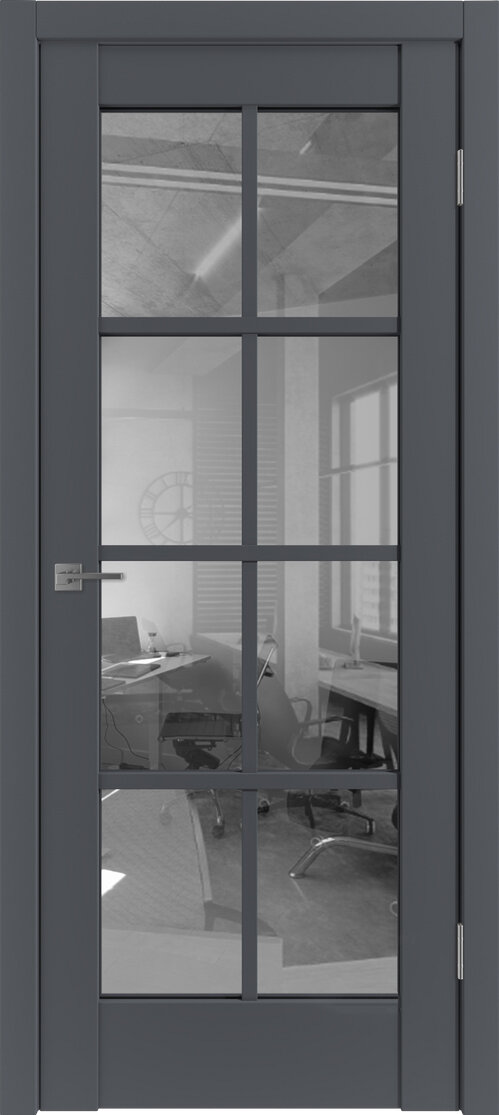 ЕР 1 Эмалекс графит Мираж (прозрачное стекло) 700*2000 (дверное полотно)