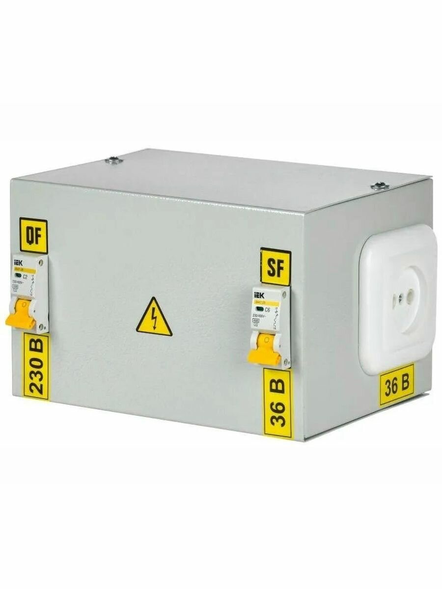 Ящик с понижающим трансформатором ЯТП 0.25 230/36В (2 авт. выкл.) 36 УХЛ4 IP30 IEK MTT12-036-0250