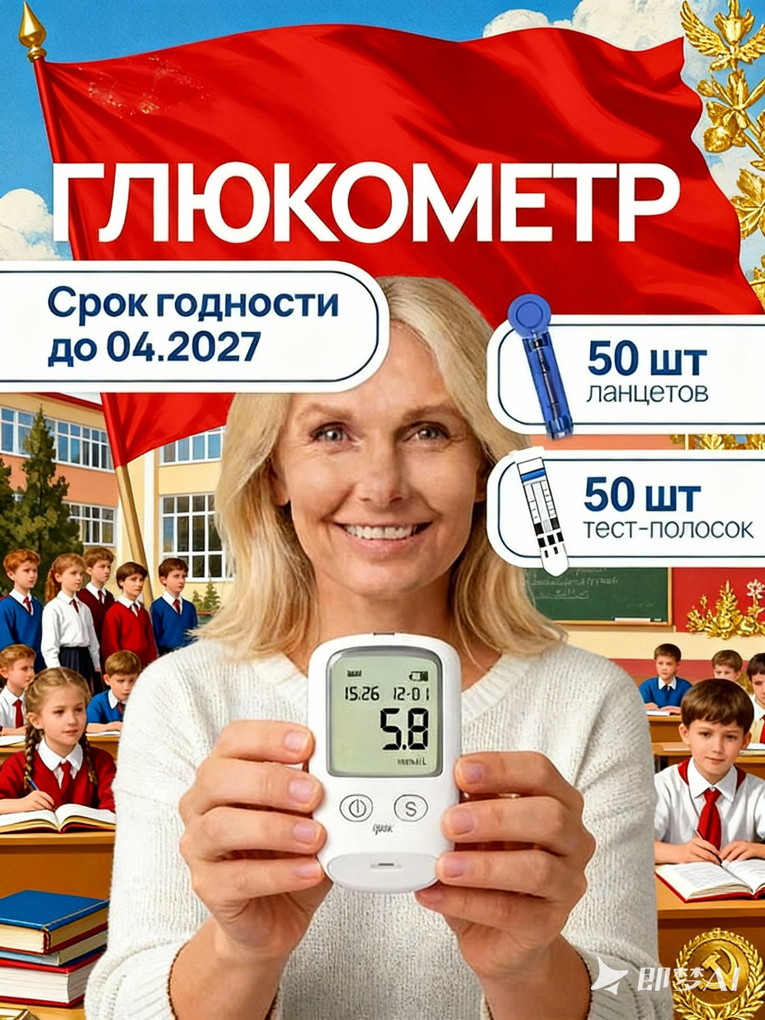 Набор мониторов уровня глюкозы в крови с тест-полосками x 25и ланцетами x 25