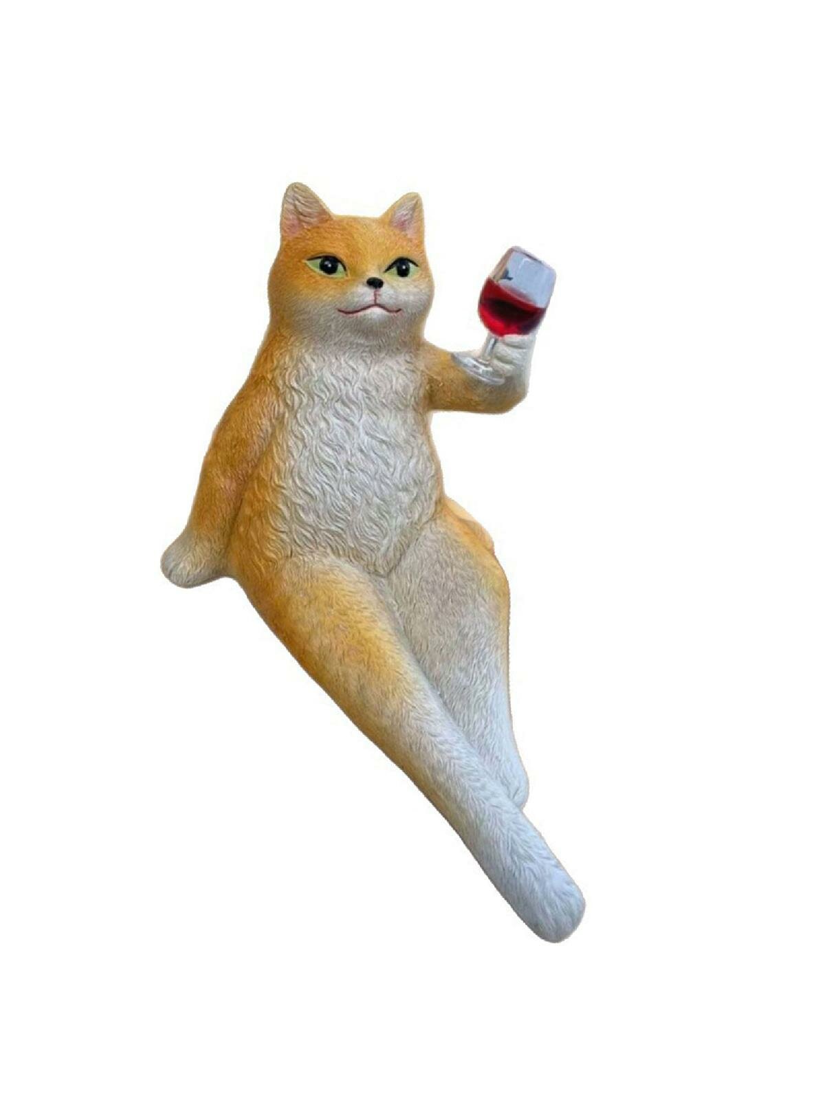Скульптура Charm Wine Cats Креативная статуэтка кошки Украшение шкафа для гостиной