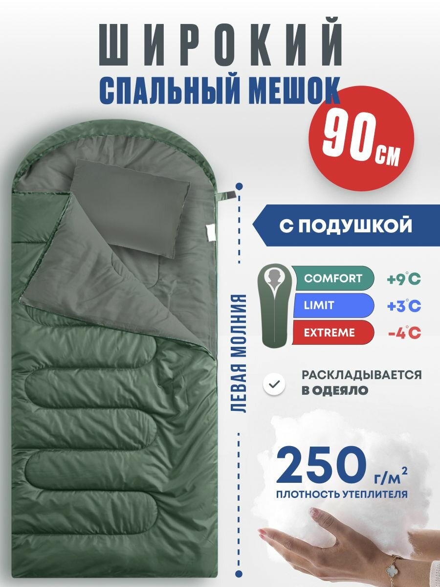 Спальный мешок RSP Sleep BIG 250 (225*90 см, молния слева)