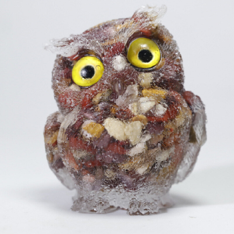 Кросс-бордерные популярные маленькие украшения в виде совы, кристаллический гравий, поделки для дома и автомобиля, креативные подарки и сувениры