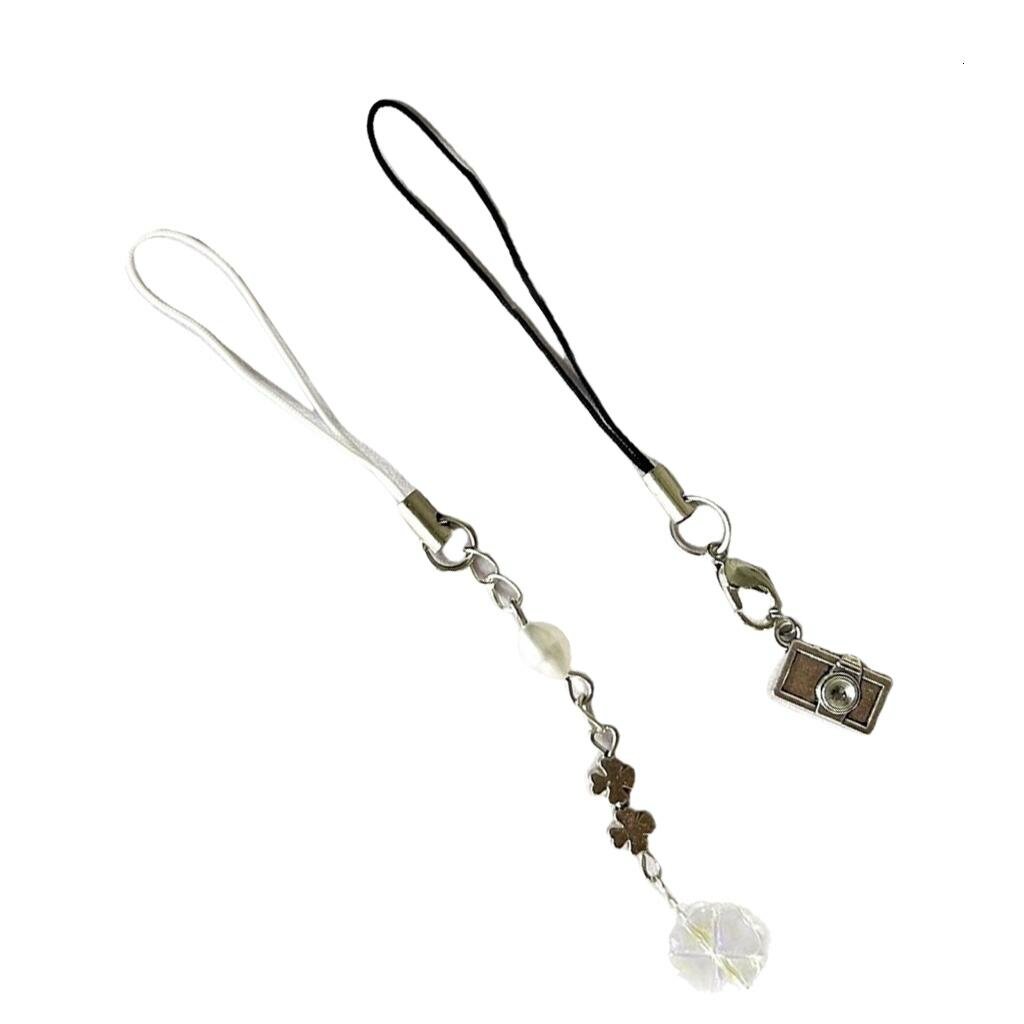 Брелок, 2 цепочки для мобильного телефона, украшенные бисером из четырехлистного клевера