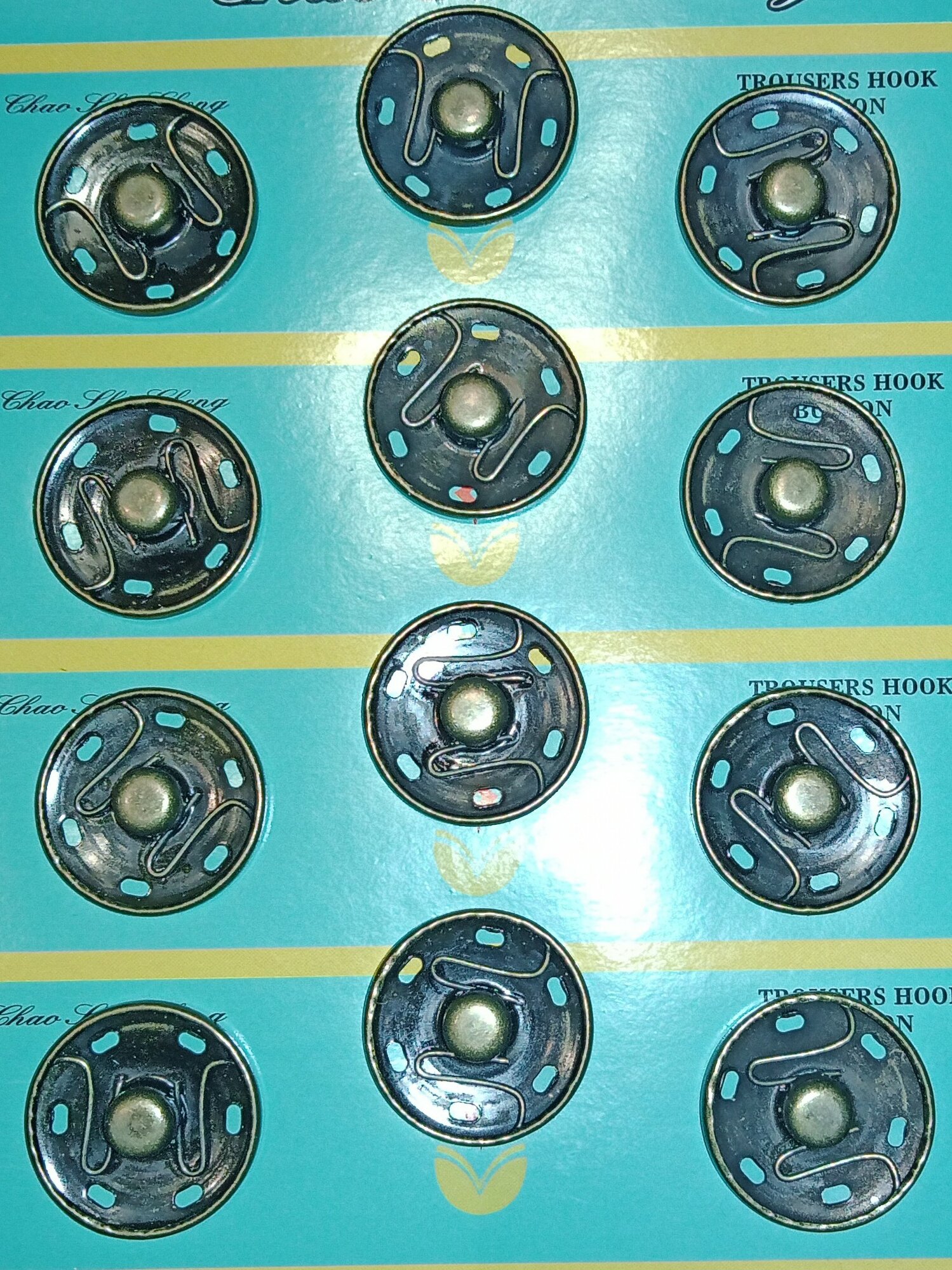 Кнопки пришивные черные, 25 мм, 12 шт.