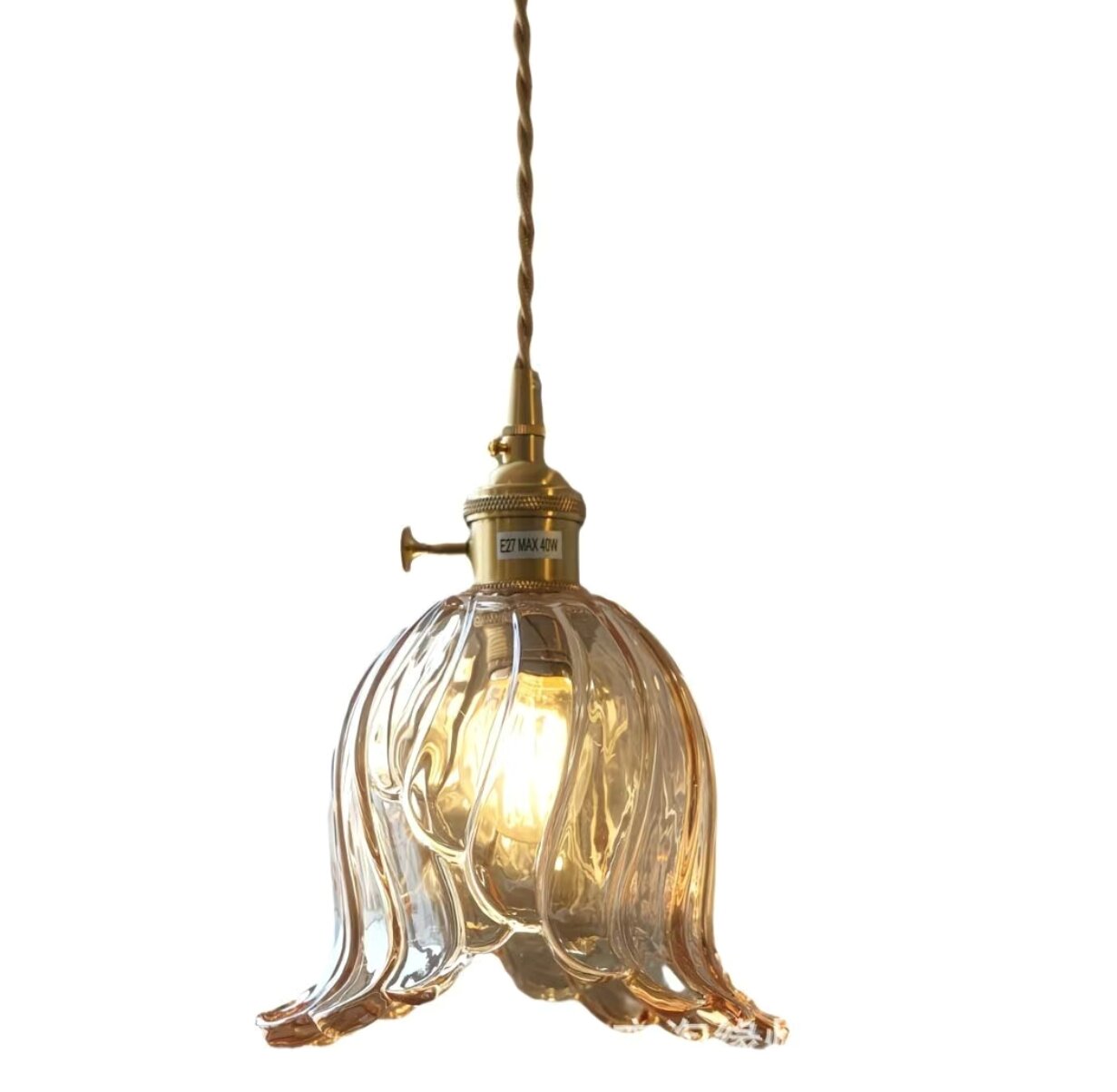 Люстра из латунного стекла, Люстра в виде стеклянного бутона