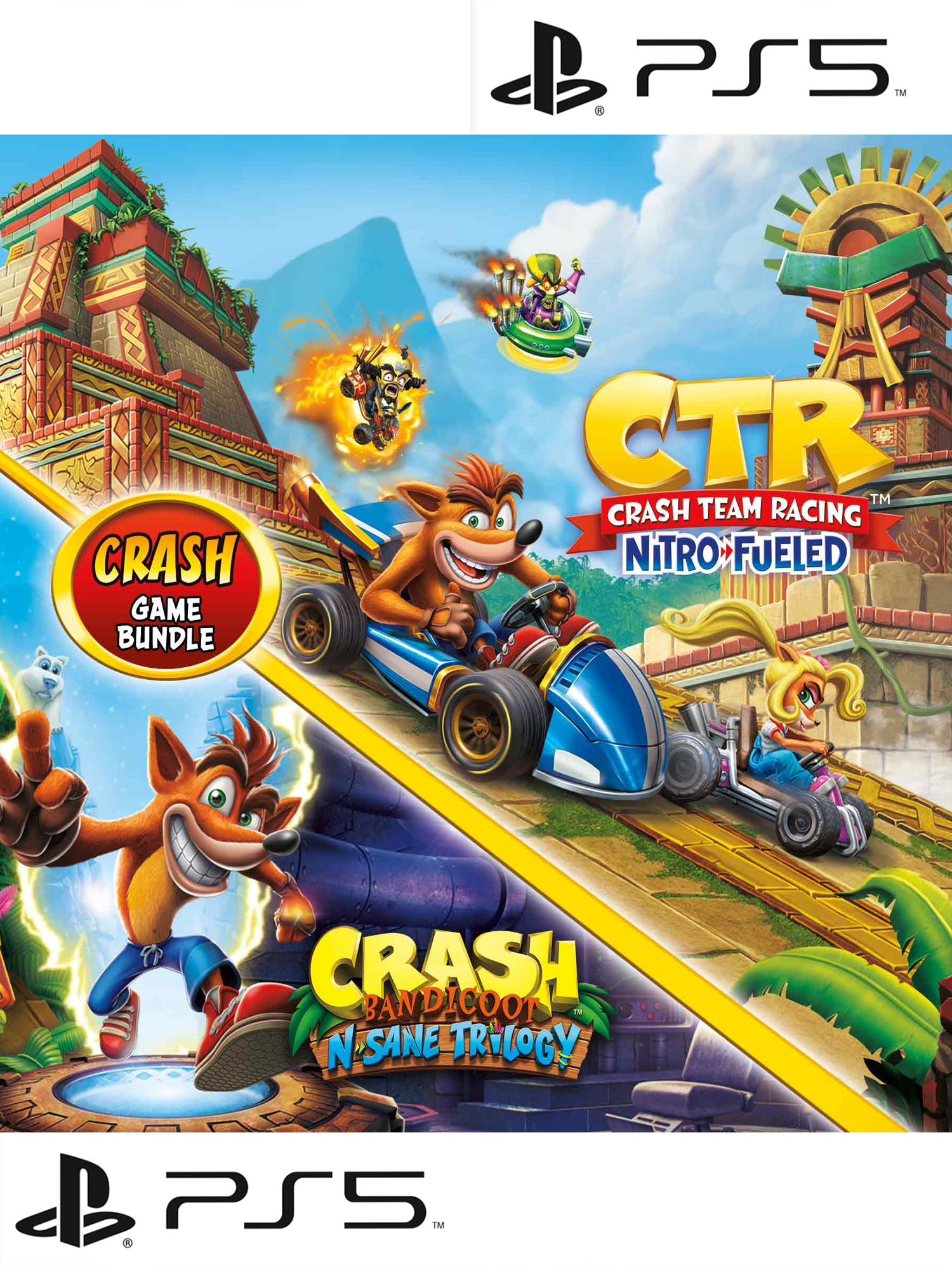 Игра Crash Bandicoot N. Sane Trilogy + CTR Nitro-Fueled, цифровая версия, PlayStation 5, Английский язык