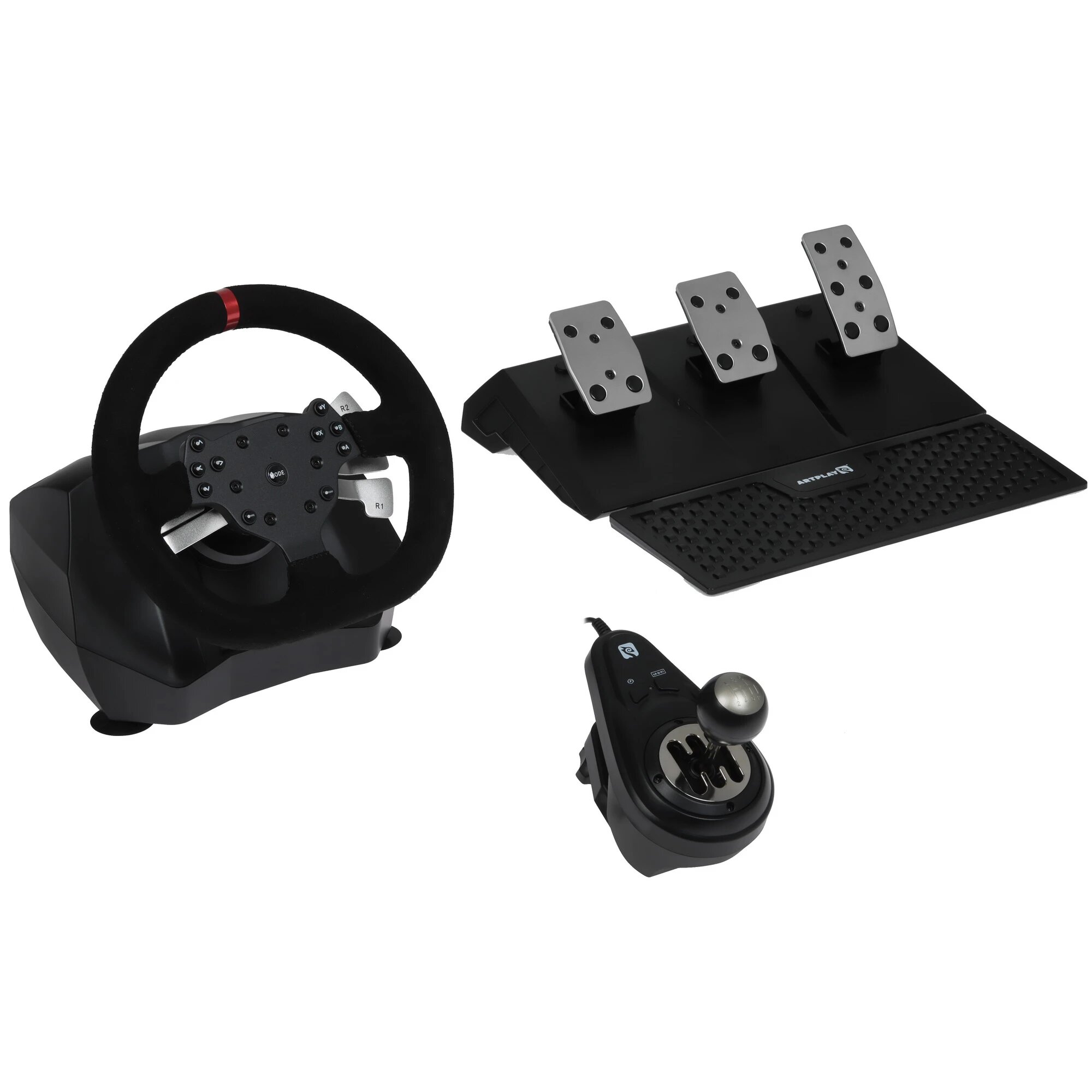 Игровой руль Artplays V-1200 Pro, б/у, в хорошем состоянии, черный