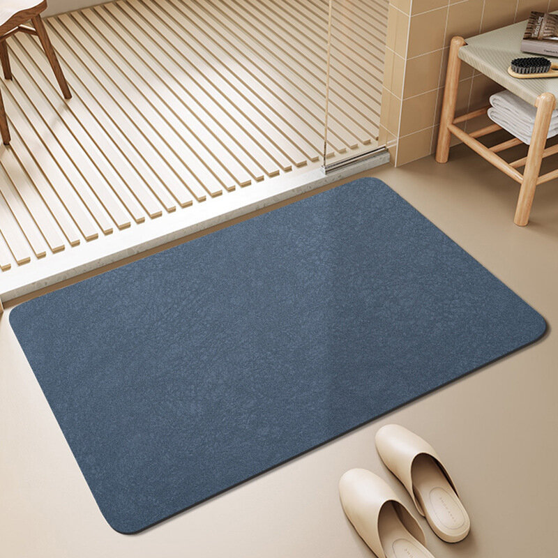 Простой однотонный коврик из диатомитовой земли для входа в домашнюю ванную, нескользящий, влаговпитывающий, быстро сохнущий, грязеотталкивающий, износостойкий коврик